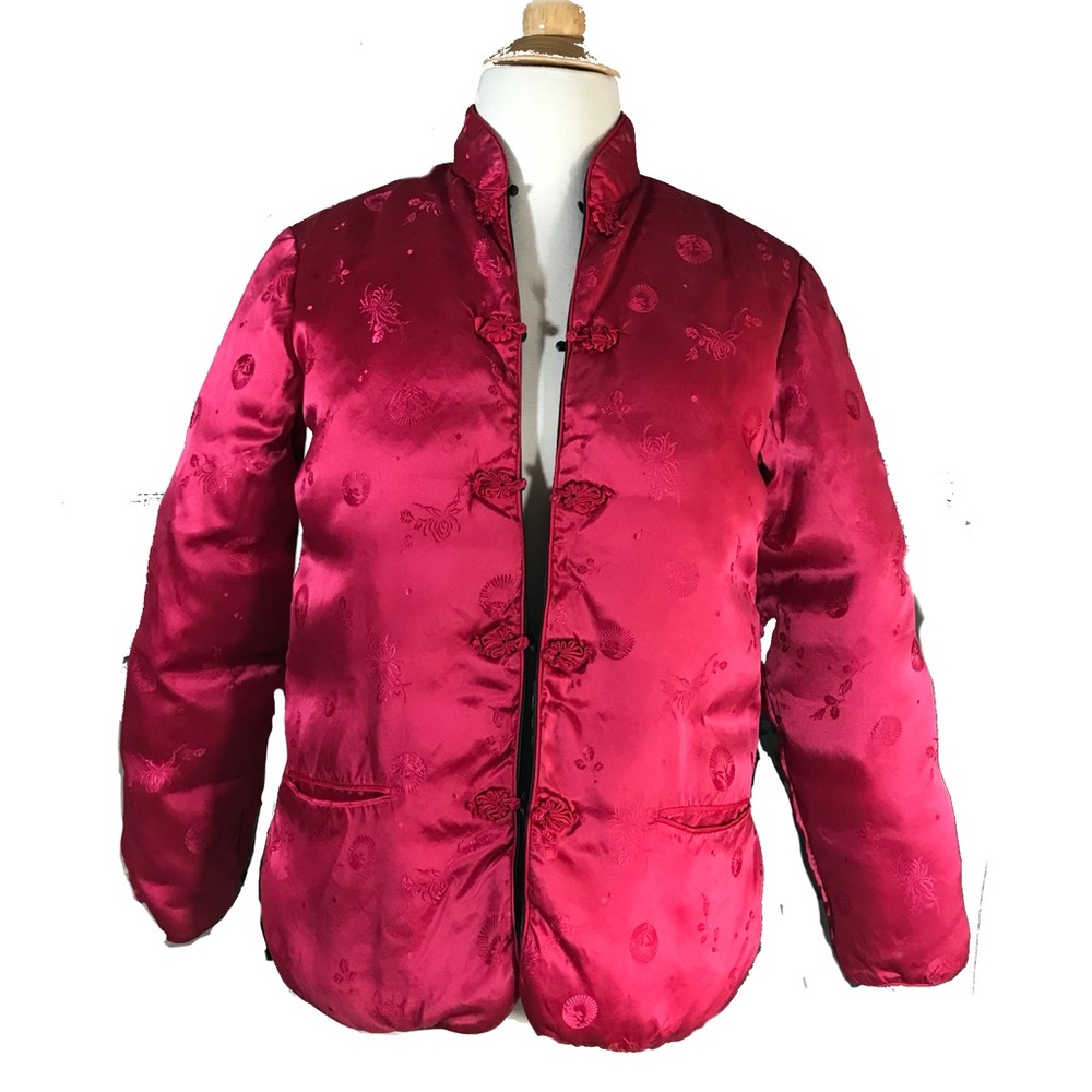 Chinese Mandarin Quilted Jacket Fuchsia Vintage - Gem